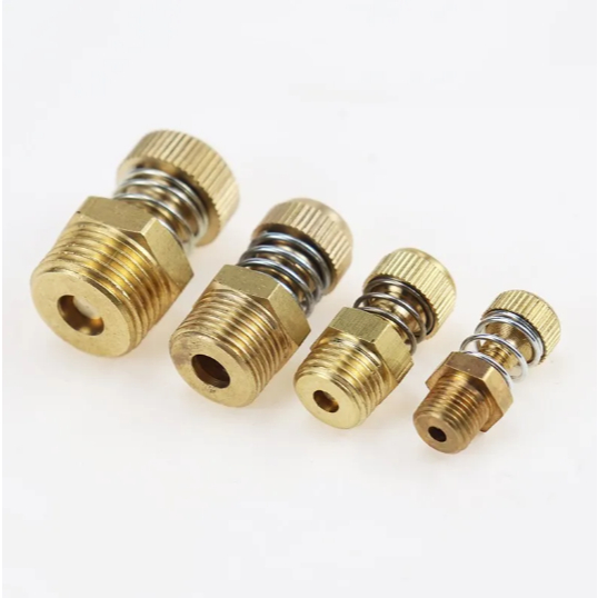 Copper pneumatic Throttle valve adjustable silencer connector fittings ...