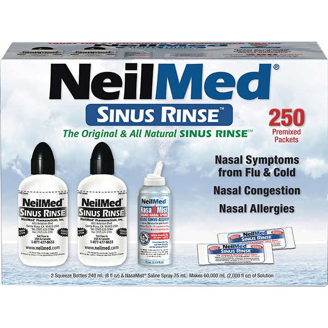 *250 premixed packets NeilMed ALL ORIGINAL & ALL NATURAL SINUS RINSE ...
