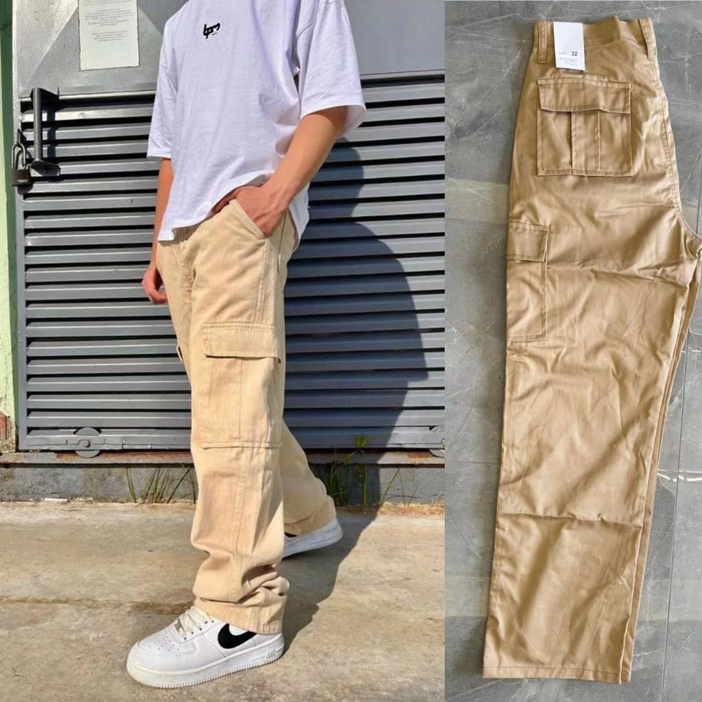 Men’s 6 Pocket Cargo Pants 4 Colors Maong Pants for Men Lalaki Makapal ...