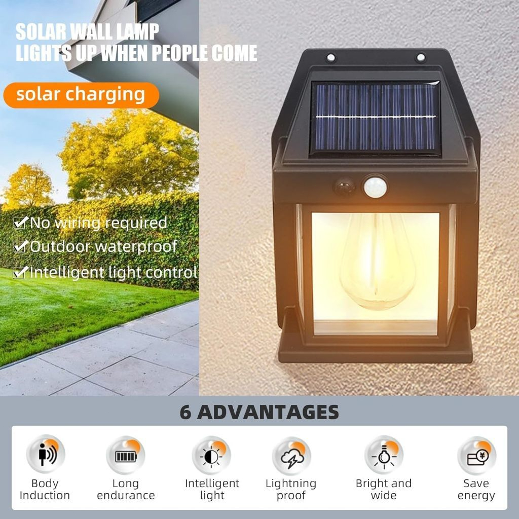 Solar Tungsten Wall Light Ip67 Solar Outdoor Waterproof Night Light ...