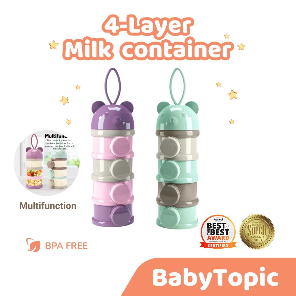 4 Layers Baby Milk Powder Storage Container Feeding Box Milk Portable ...