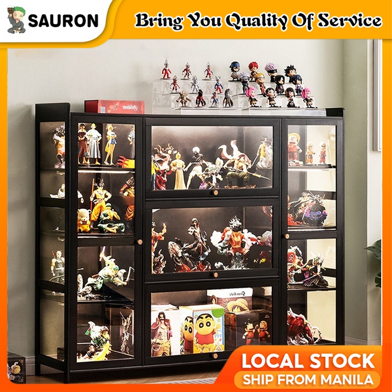 4/5Door bearing Display Cabinet Acrylic Bamboo Three Sided Transparency ...