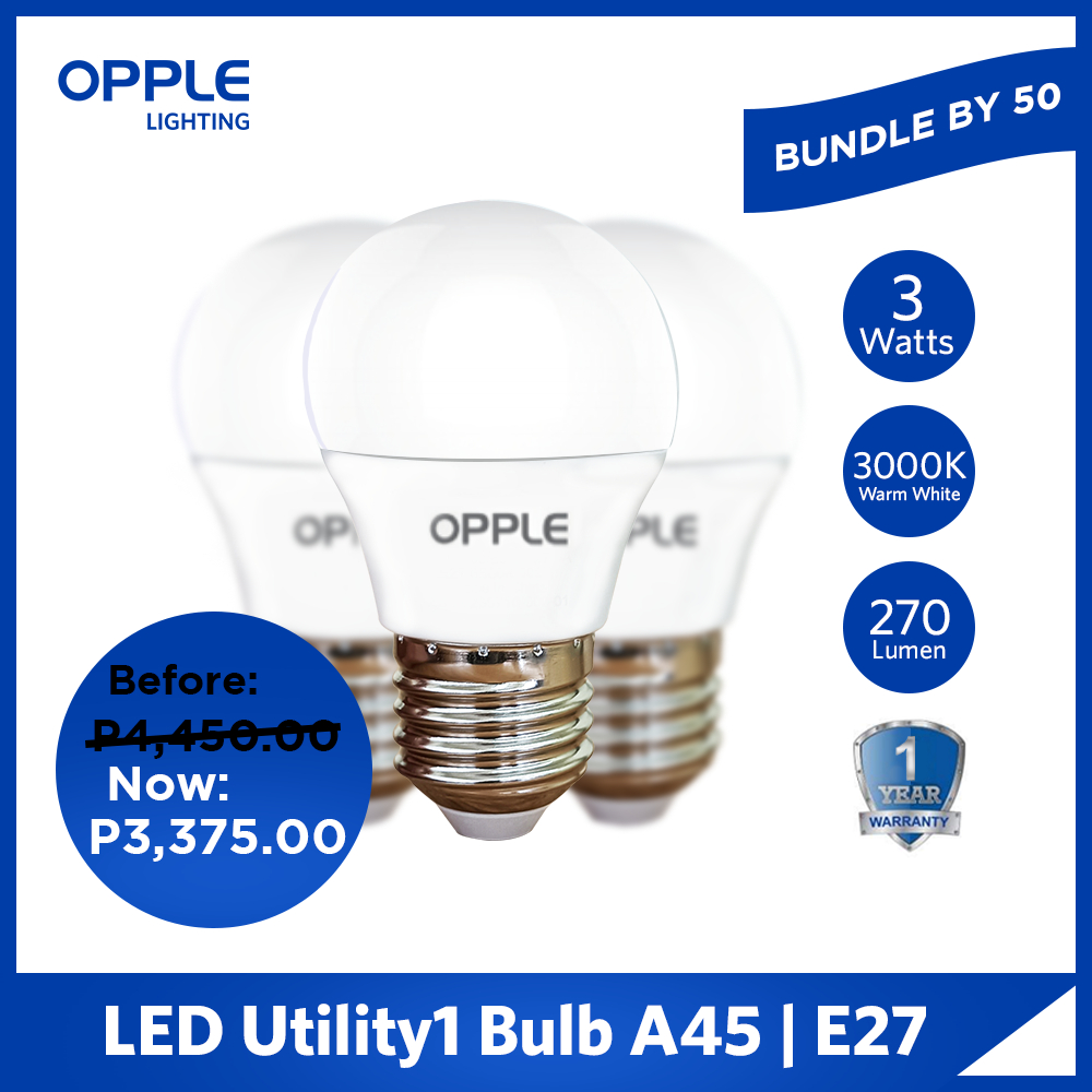OPPLE Led New UltraSave Series Bulb E27 A45 3 watts 3000K Warm White ...