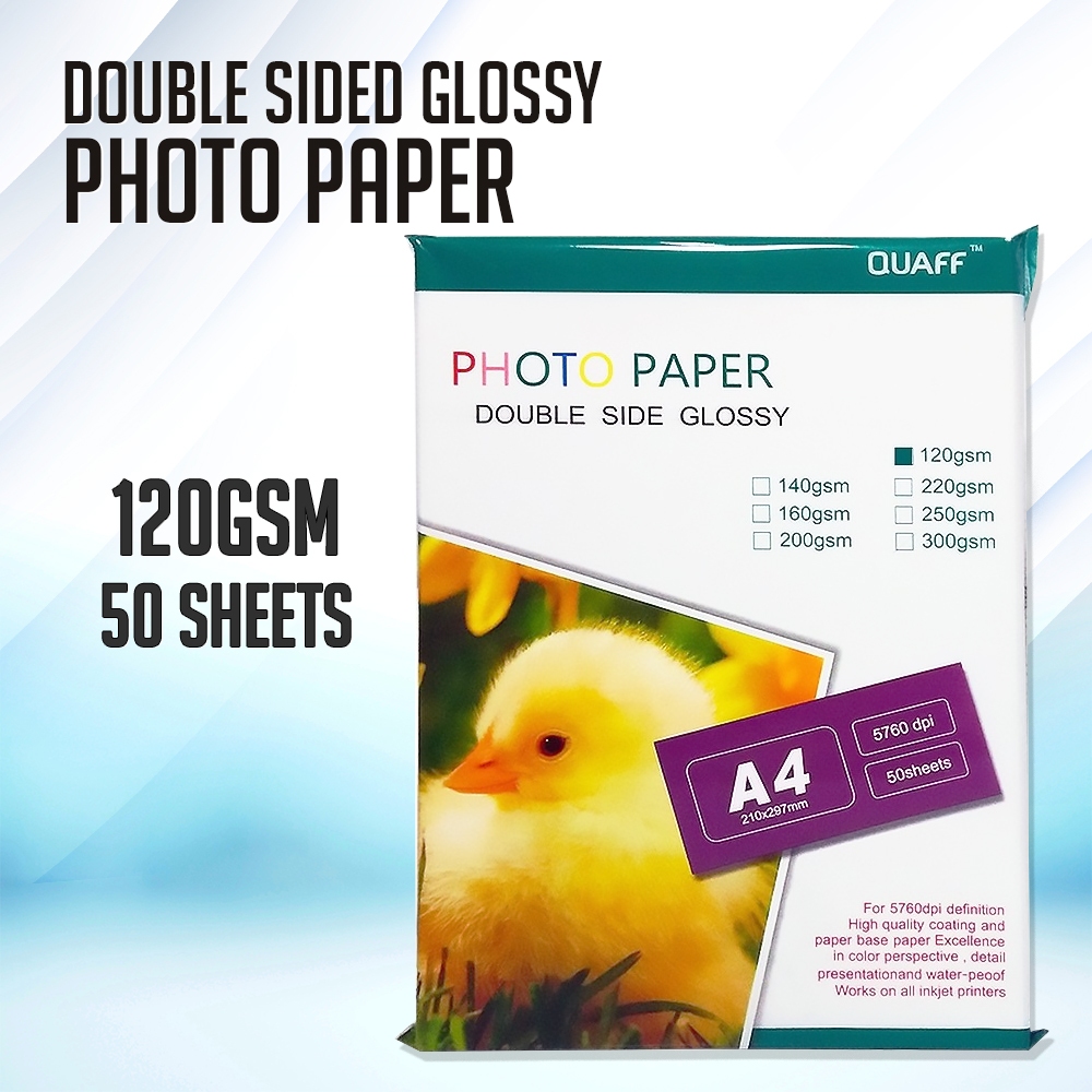 QUAFF Double Sided Glossy Photo Paper A4 Size (50sheets/pack) | Shopee ...