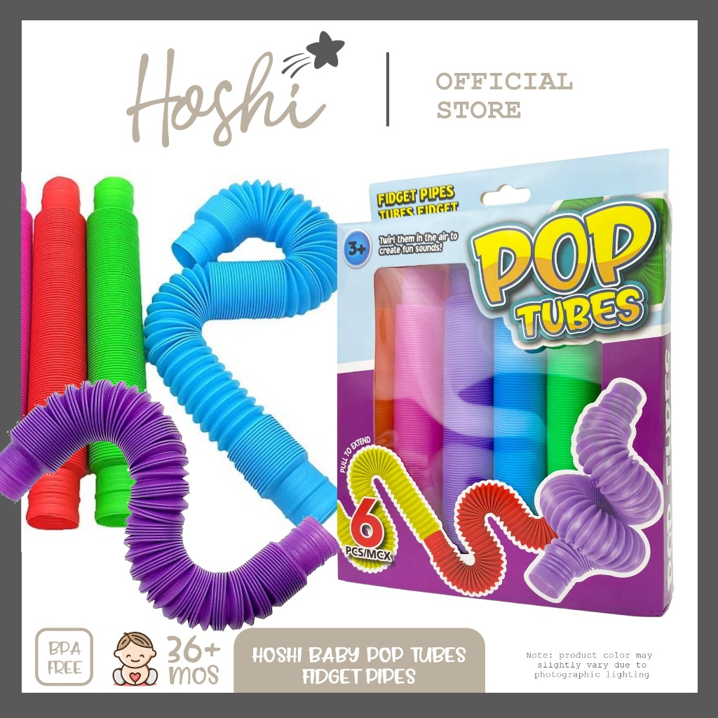 Hoshi Baby Colorful Pop Tubes Fidget Pipes Toy for Toddlers ...