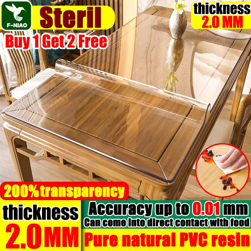 100 years without yellowing2.0mmTransparent table cover PVC plastic Oil ...