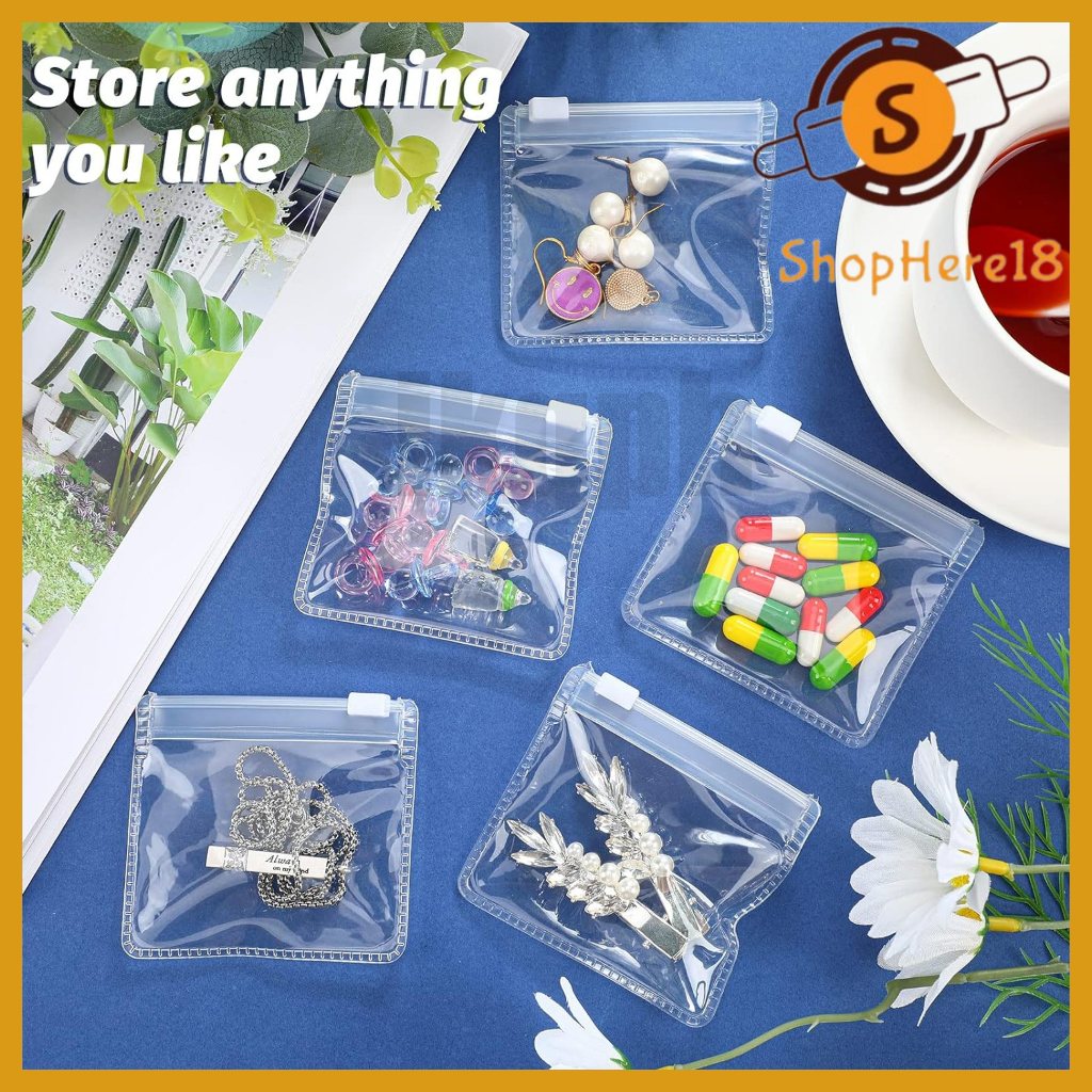 Pill Pouch Bags Transparent Small Zip Bags Reusable Seal Zipper Pill ...