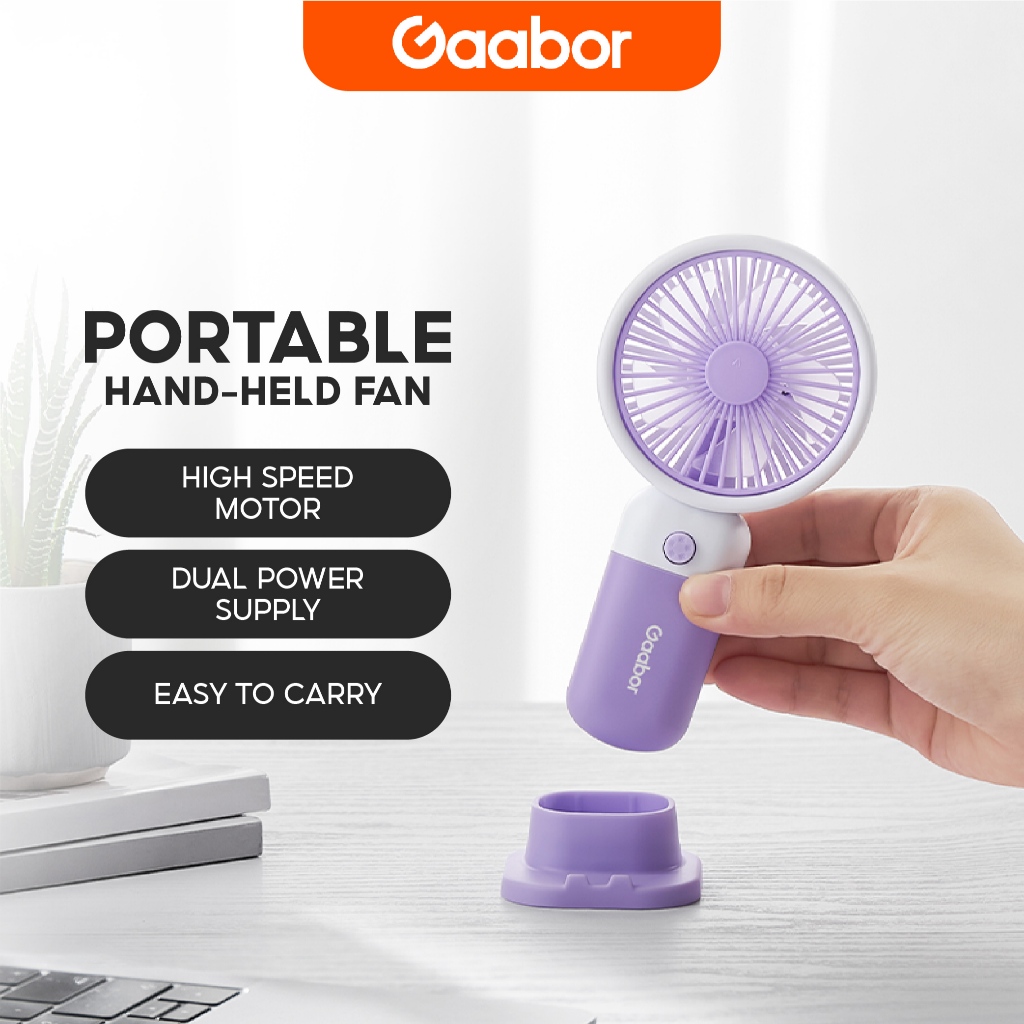 Gaabor Hand-Held Fan Portable Fan USB Mini Fan Rechargeable Pocket ...