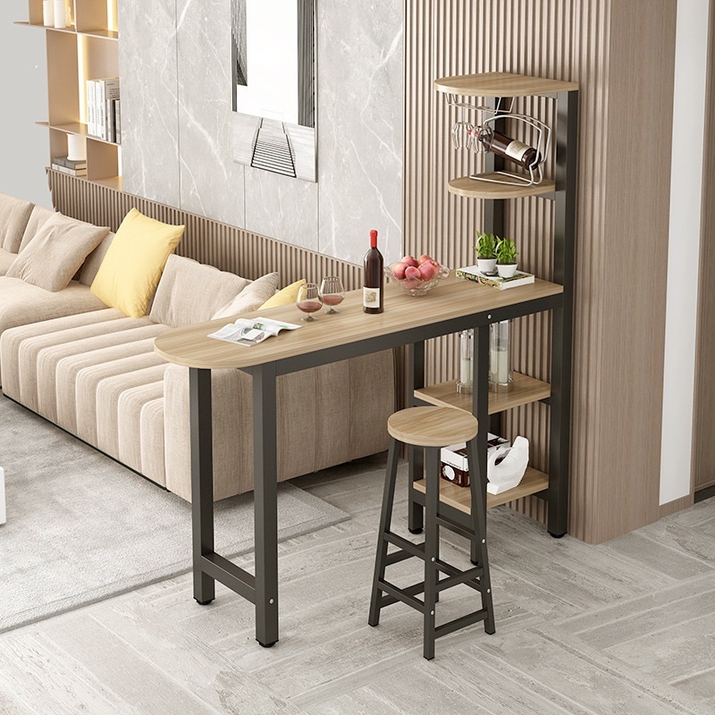 Bar table with storage rack simple household high table partition table ...