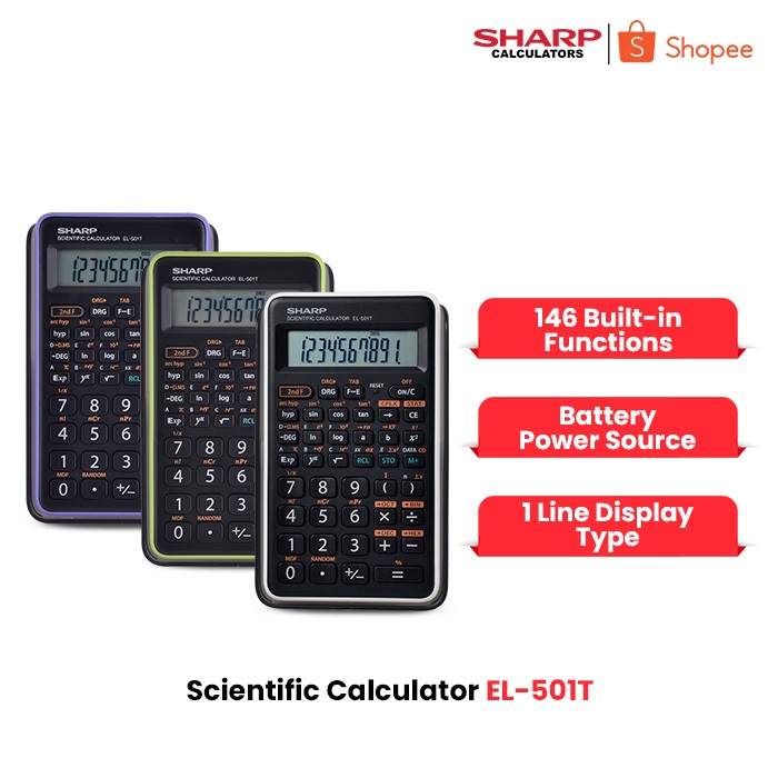 Sharp Scientific Calculators 146 Functions EL-501T | Shopee Philippines
