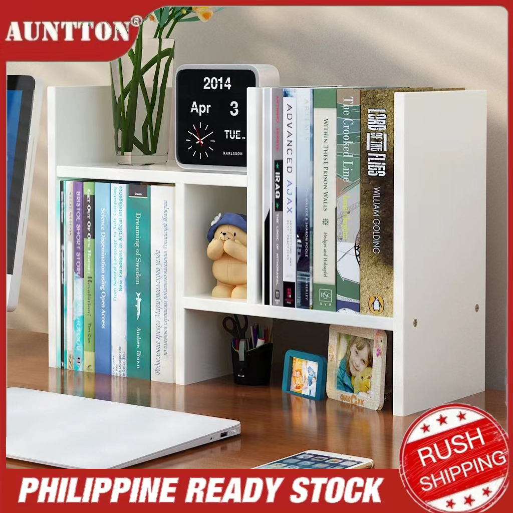 Desktop Tabletop Bookshelf Organizer Adjustable Portable Desktop Rack ...