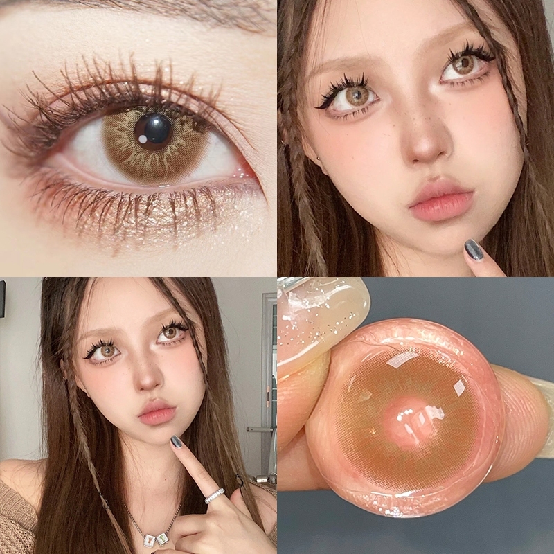 Midroo 2PCS\Pair OMG Brown contact lenses color contact lenses Graded 0 ...