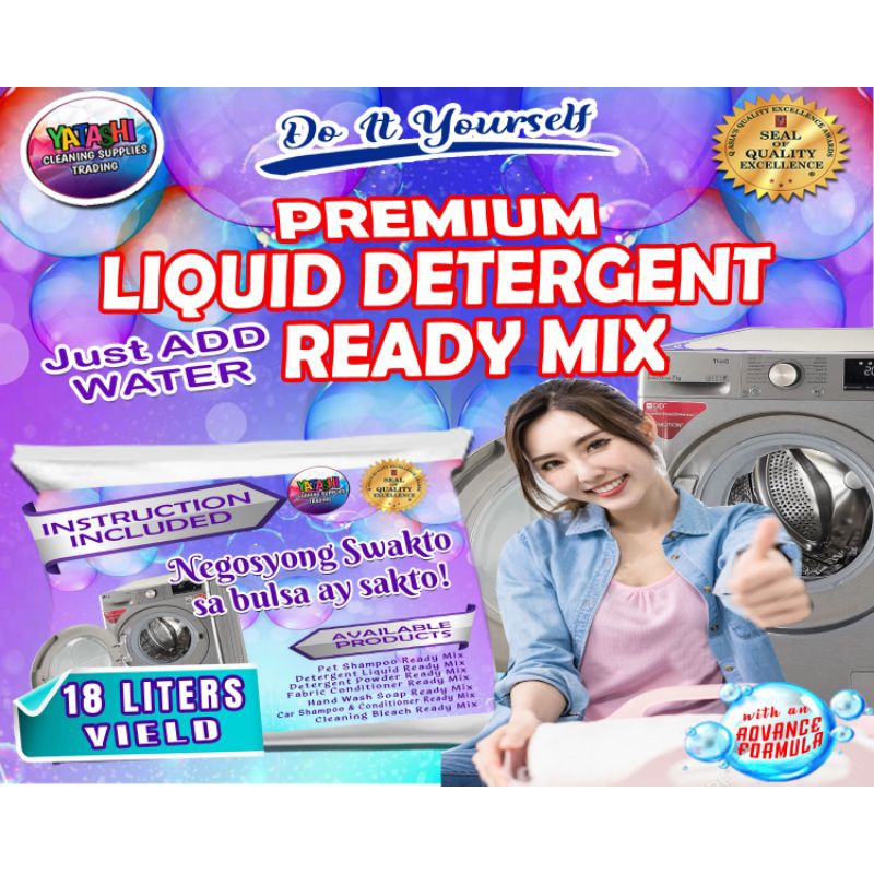 PREMIUM LIQUID DETERGENT KIT READY MIX 18L yield | Shopee Philippines