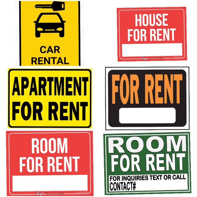 FOR RENT SIGNAGE A4 Laminated Room for rent Car rental | Shopee Philippines