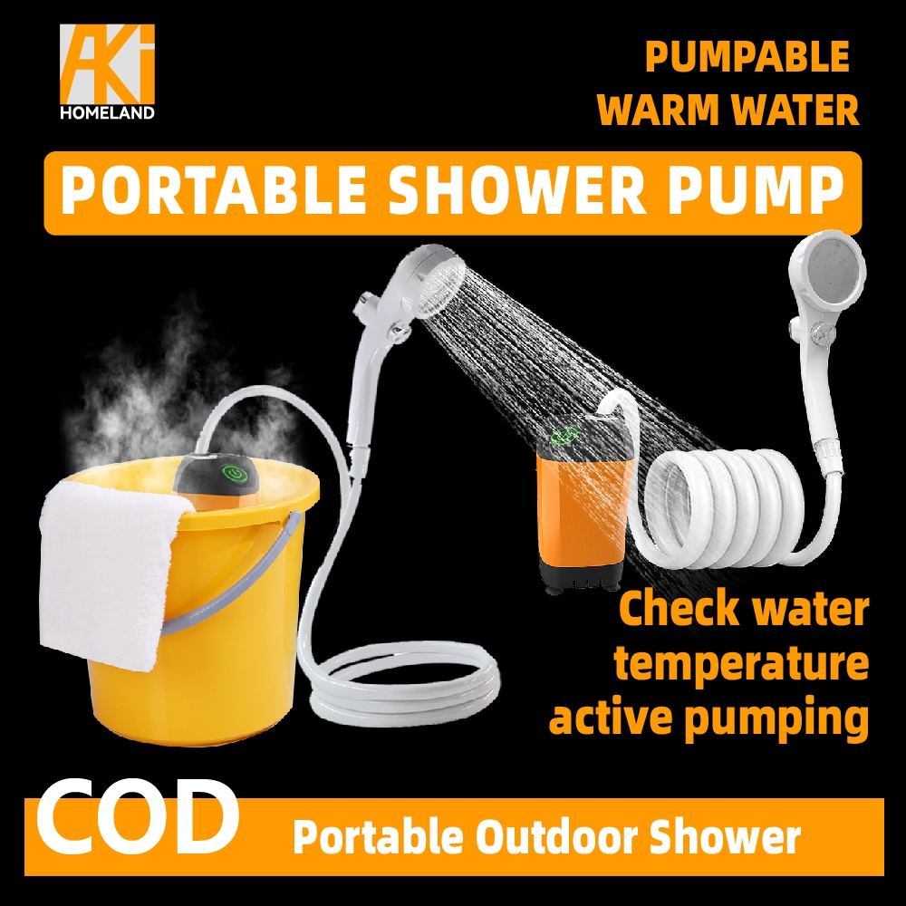 【IN STOCK&COD】Outdoor Camping Shower Portable Electric Shower Pump IPX7 ...