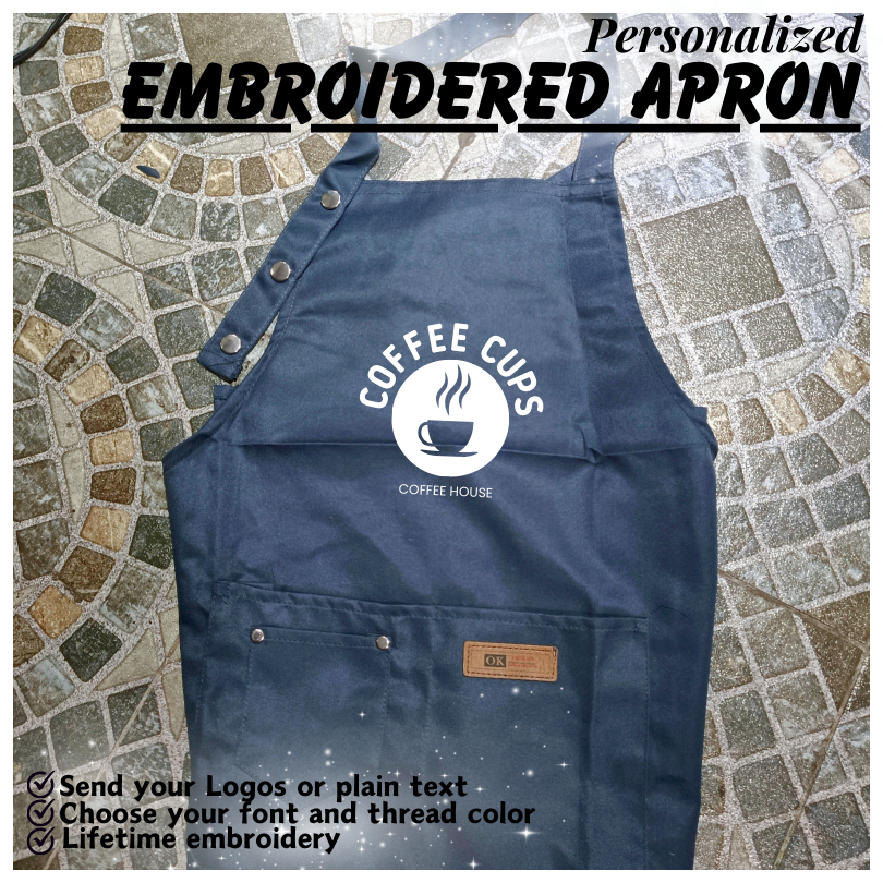 Personalized Name Embroidery Apron. Name, logo. Gift Idea Barista Apron ...