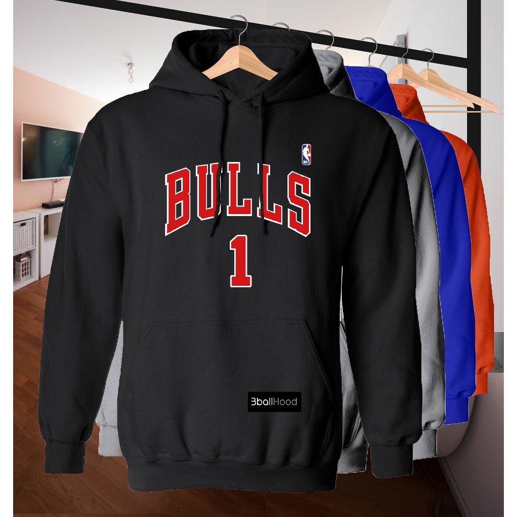 Hoodie Jacket CHI Bulls Derrick Rose 1 Pull Over Black Mall Quality ...