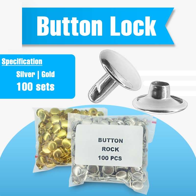 Button Rock for Lace Gold or Silver (Button Lock / Rematse) - 100 sets ...