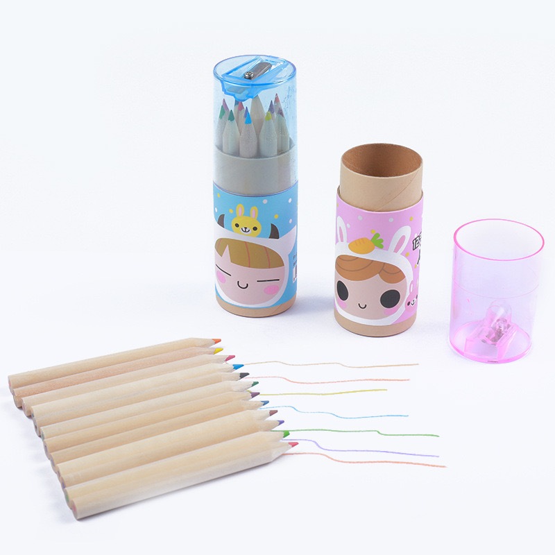 creative stationery cute 12 color small pencil painting pen coloring ...