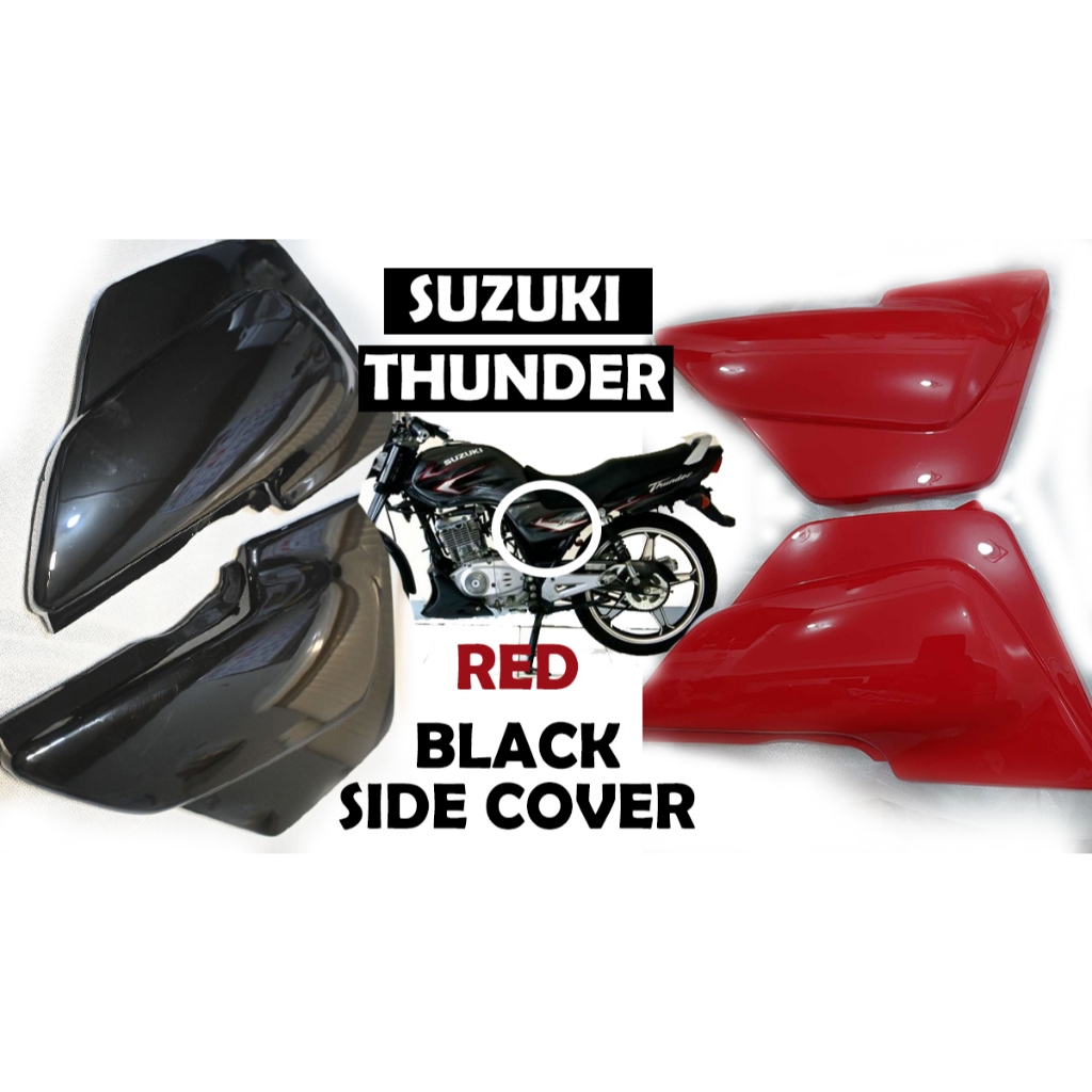 suzuki thunder side cover fairing plastic plain black red | Shopee ...