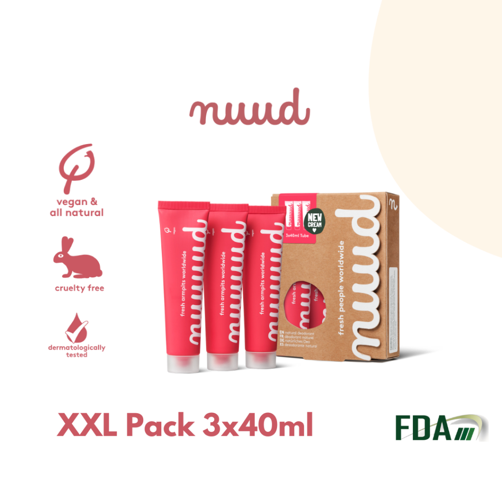 Nuud Natural Deodorant XXL Pack (3 pcs 40ml) | Shopee Philippines