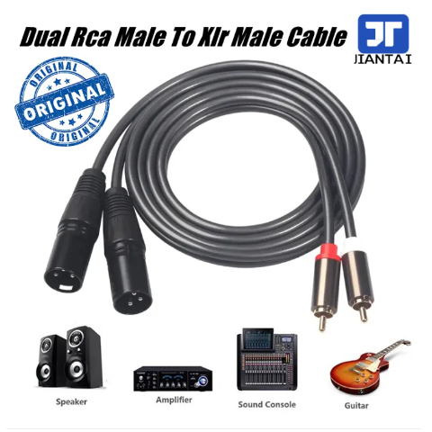 1.5M Dual Rca Male To Xlr Male Cable 2 Xlr To 2 Rca Plug Heavy Duty ...