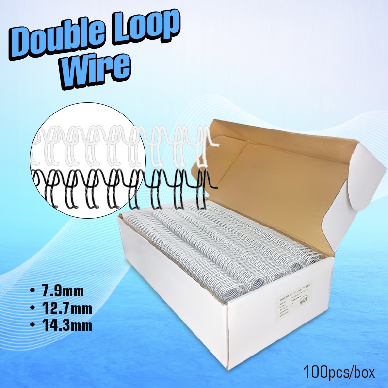 Double Loop Wire Metal Ring Binder A4 Binding 7.9mm 12.7mm 14.3mm Black ...