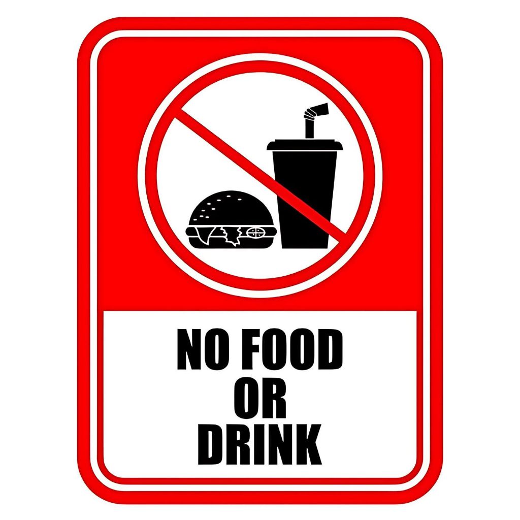 No Food or Drink | A4 size Laminated Signage | Shopee Philippines