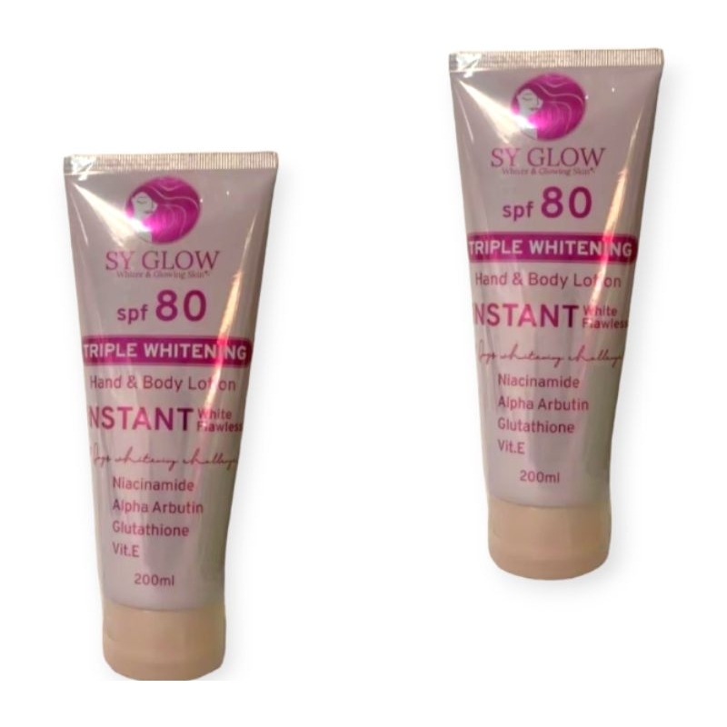 SY GLOW TRIPLE WHITENING INSTANT WHITE LOTION (BUY 1 TAKE 1) | Shopee Philippines