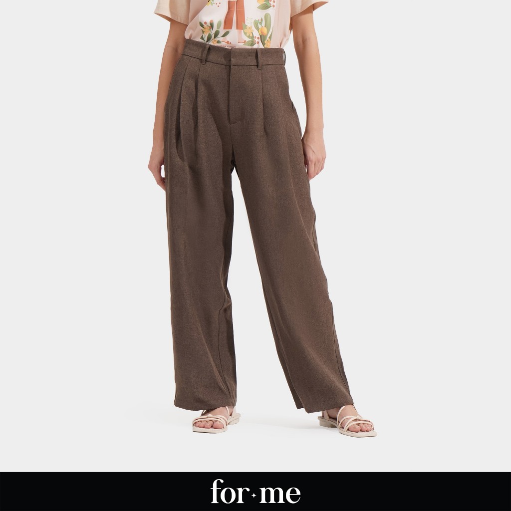 ForMe Fine Line Wide Leg Cozy Pants for Women (Brown) | Shopee Philippines