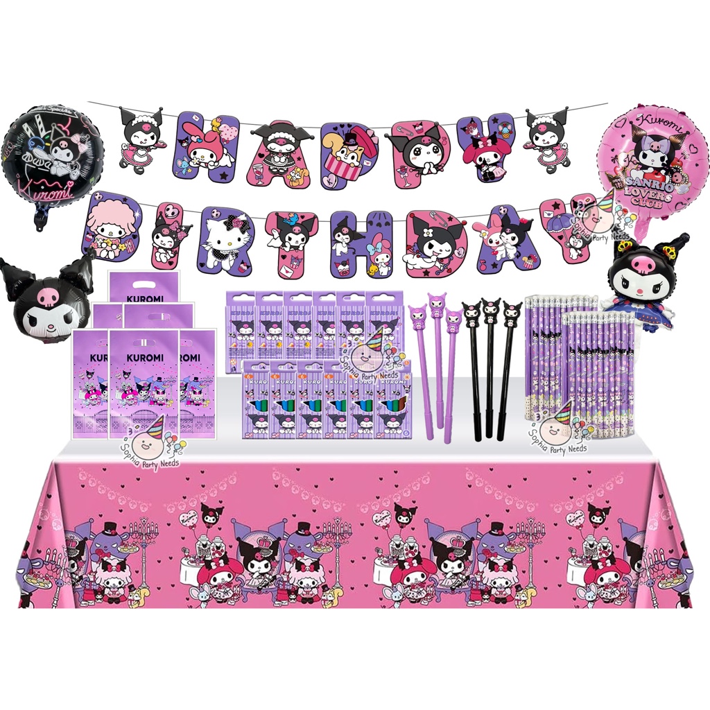Kuromi Partyneeds Compilation Set Balloons Tableware & Gifts | Shopee Philippines