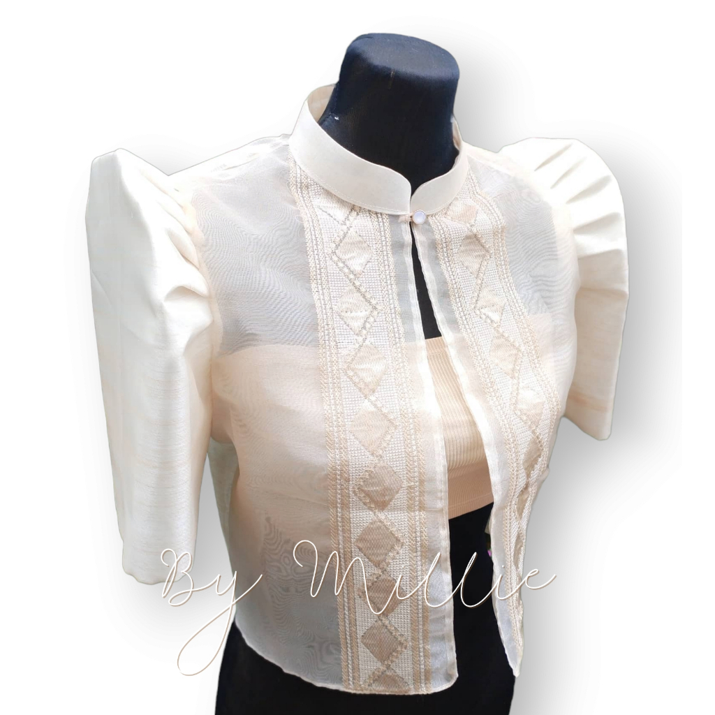 Filipiniana Bolero in Chinese Collar Ethnic Design | Shopee Philippines