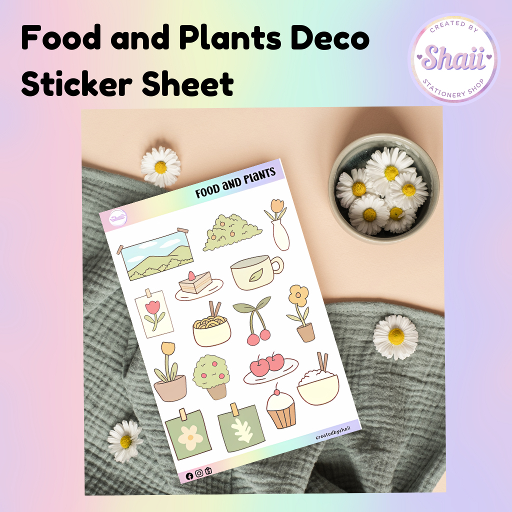 Food and Plants Deco Sticker Sheet| Created by Shaii | Shopee Philippines