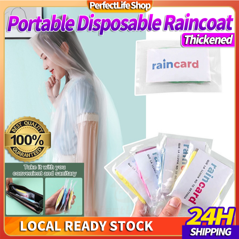 PL Card Raincoat Disposable Portable Raincoat Whole Body Rain Cover ...