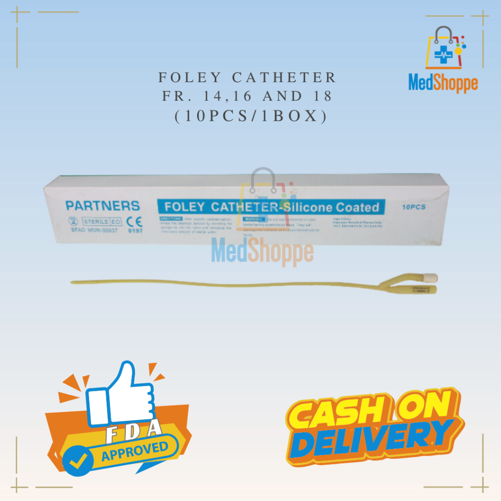 PARTNERS FOLEY CATHETER Fr.8, 10,12, 14,16 and 18 (10pcs/1box) | Shopee ...