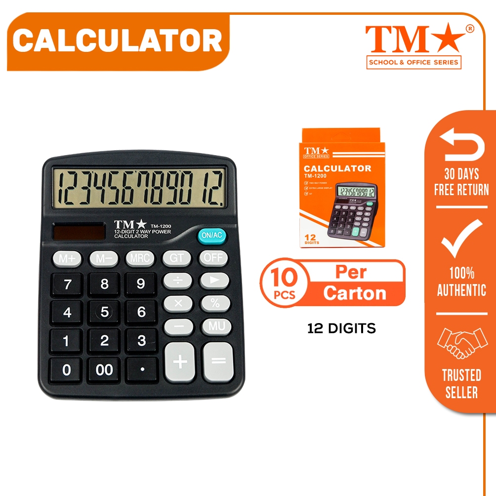 TM 10 pcs Calculator 12 Digits (TM-1200) | Shopee Philippines
