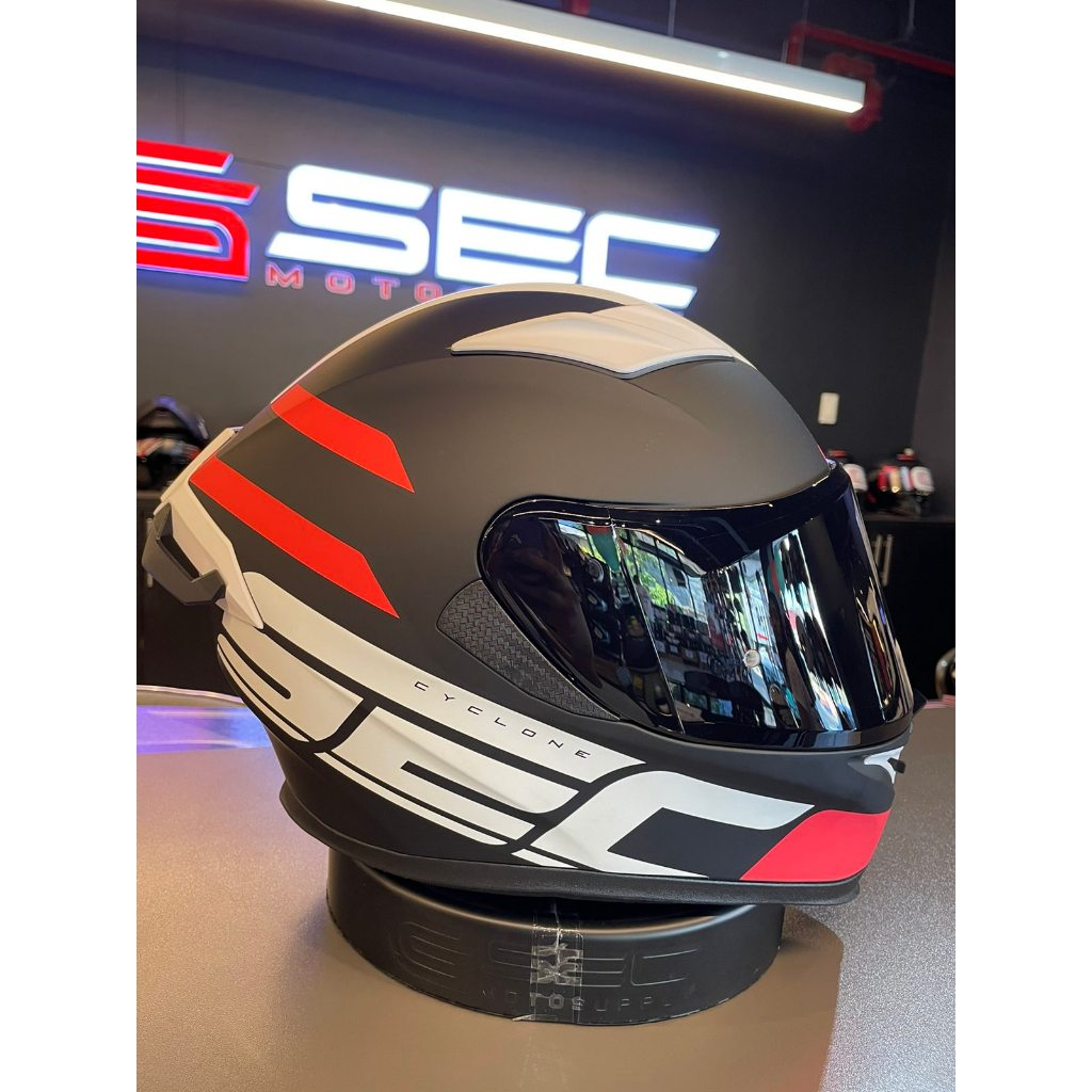 SEC CYCLONE FULLFACE HELMET dual visor(FREE CLEAR LENS) | Shopee ...