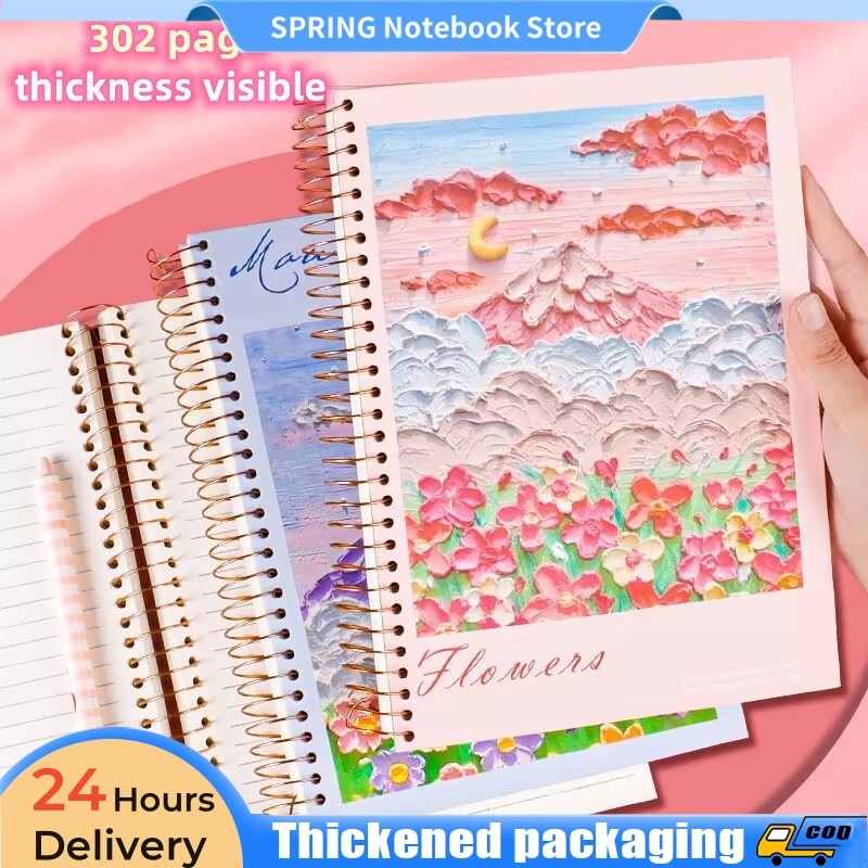 16k Van Gogh Hardbound Spiral Thick Big Notebook Sheets 151 Watercolor ...