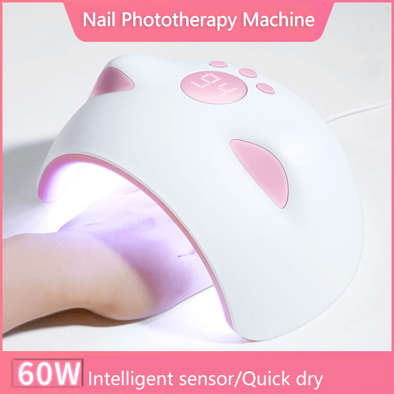 60W Nail Phototherapy Machine UV/LED Dual Light Source Intelligent ...