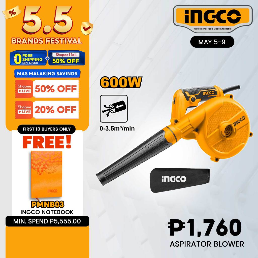 Ingco 600W/650W Industrial Electric Aspirator Blower with Variable ...