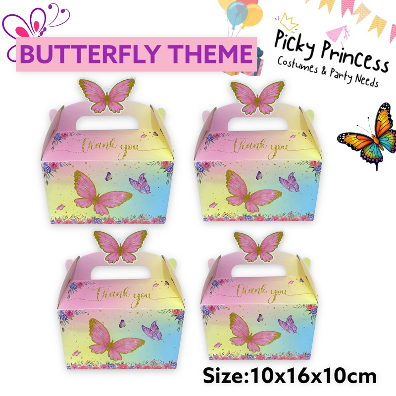 12pcs Butterfly theme Loot bag Packaging Loot Box Table Cloth Souvenirs ...
