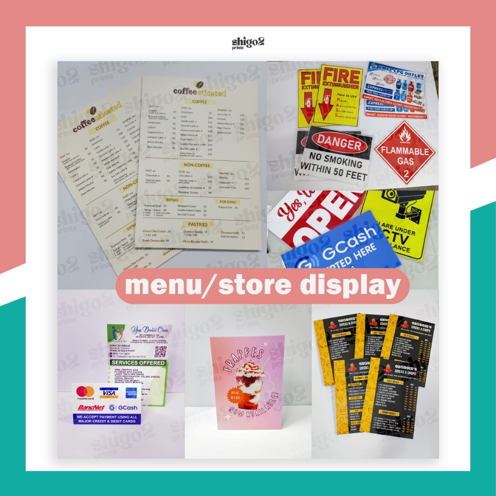 Personalize Menu Store Display Waterproof Laminated Sintra Board PVC ...