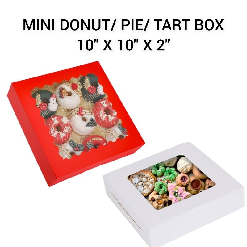 10 SETS 10X10X2 Box for Mini Donuts Tart Pie Pizza | Shopee Philippines