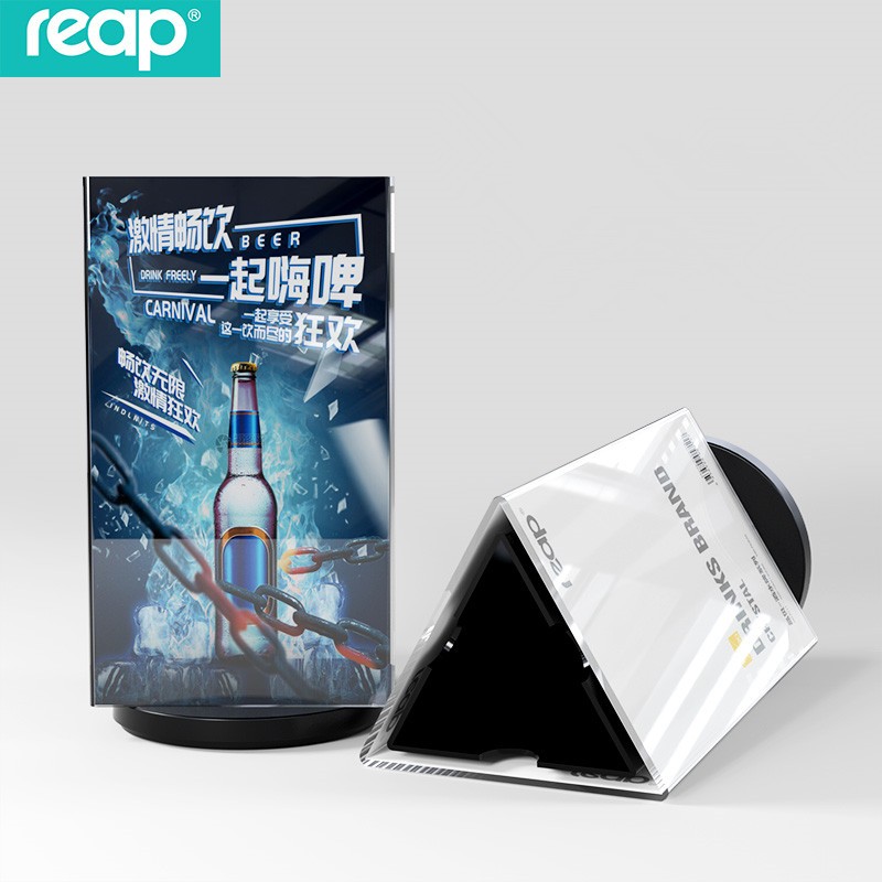 REAP Acrylic Display Board 360 Rotatable Sign Holder Menu Display Stand ...
