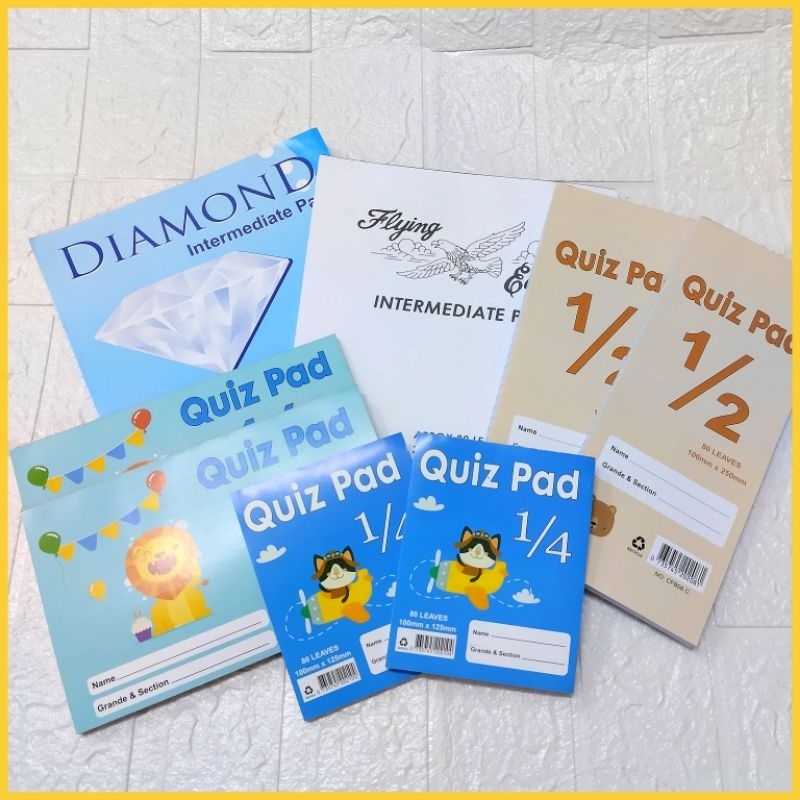 1Pad paper / 1/2 & 1/4 Quiz Pad paper | Intermediate Pad School ...