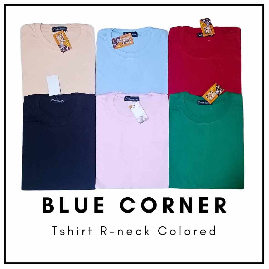 ORIGINAL BLUE CORNER ROUNDNECK COLORED T-SHIRT UNISEX XS to 5XL COTTN ...