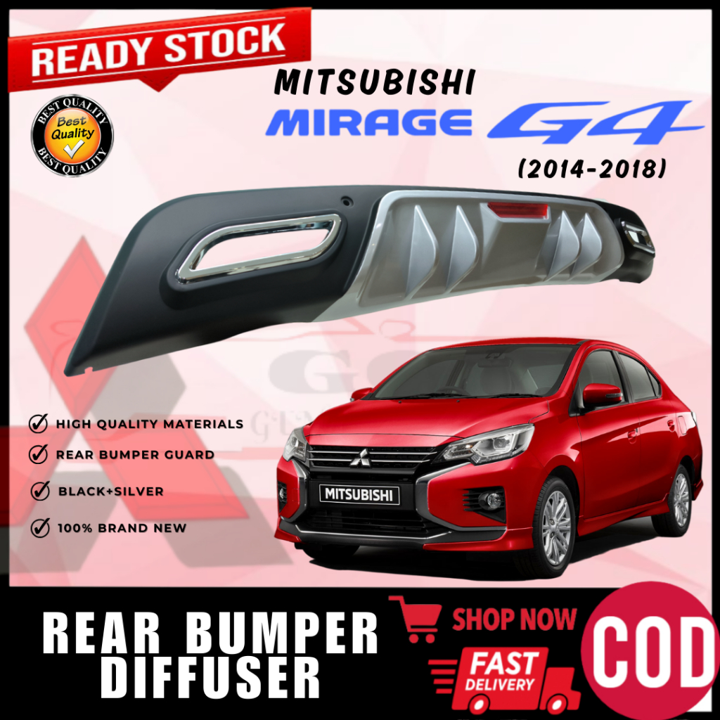 GCAO Mitsubishi Mirage G4 2014-2018 Rear Bumper Diffuser Lip (7180 ...