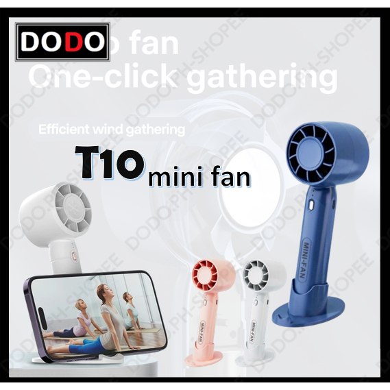 T10 Portable Mini Fan USB Rechargeable Fan Adjustable Cooling Fan ...