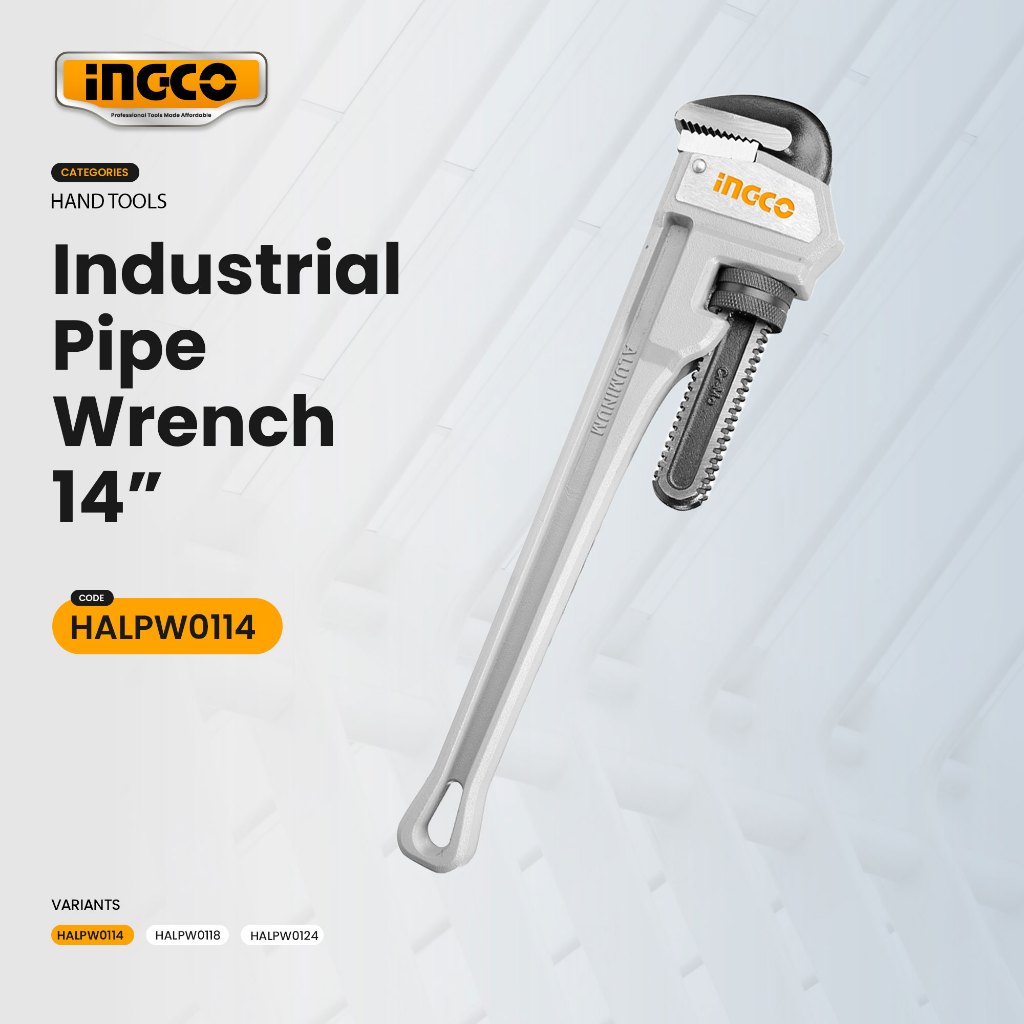 Ingco 14" Pipe Wrench / Plumber Wrench Plumbing Tool with Aluminum ...