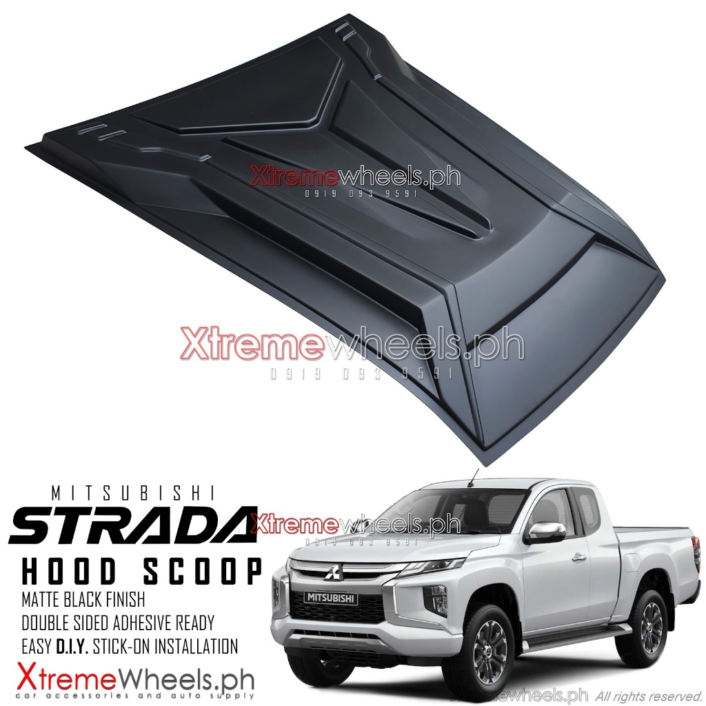 Mitsubishi Strada 2019 to 2025 Hood Scoop Thailand Made Matte Black ...